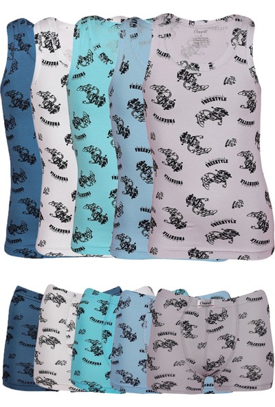 Onurel 5'li Erkek Çocuk Renkli Desenli Takım 149