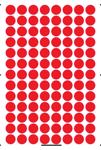 Naturel Basım 3 cm Çaplı Renkli Yuvarlak Etiket Kırmızı