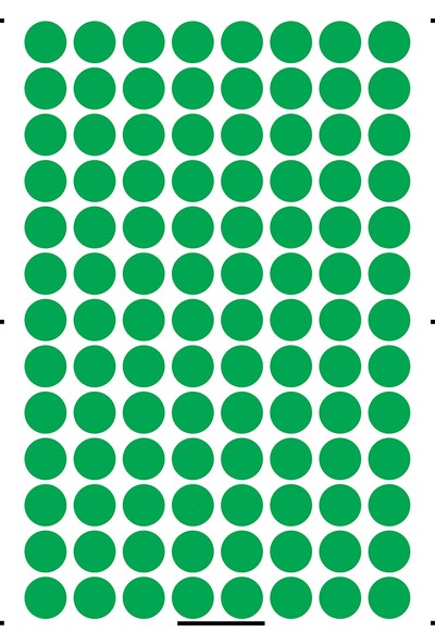 Naturel Basım 3 cm Çaplı Renkli Yuvarlak Etiket Yeşil