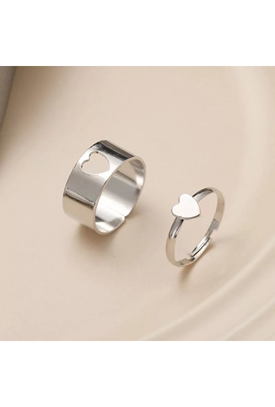 Takıconcept 2'li Sevgili - Arkadaşlık Bff Yüzük Ayarlanabilir (Kalp Model)