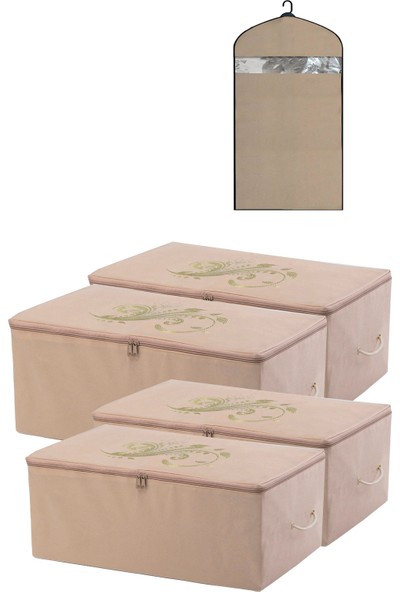 Umbellatum Hurç Organizer - Saklama Çantası 2 Adet 64 x 41 x 35 cm - 2 Adet 52 x 28 x 21 cm. ve Elbise Kılıfı 5'li Set