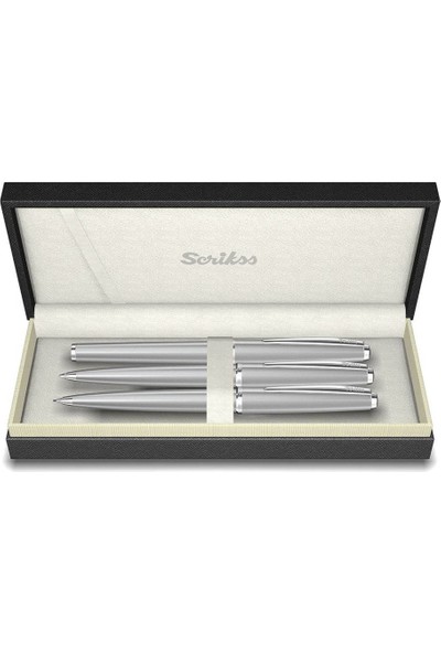 Scrikss Kişiye Özel Kalem Set Krom 3'lü
