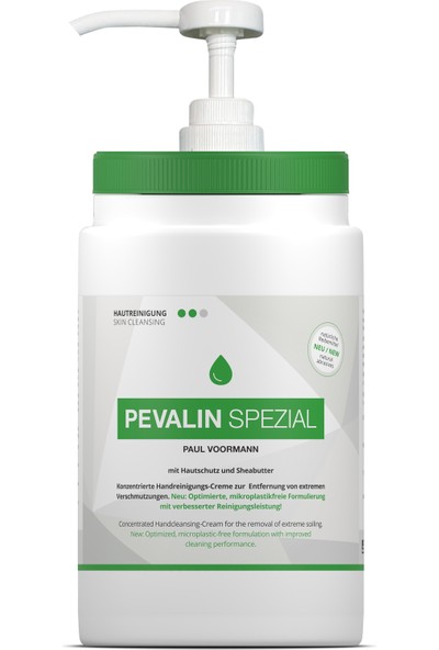 PEVALİN SPEZİAL Ağır Yağlı, Boyalı ve Yapışkan Kirlilikler İçin El Temizleme Kremi - 3 LT POMPALI