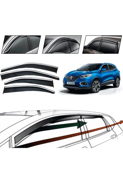 OtoLine Renault Kadjar 2017 Kromlu Cam Rüzgarlığı 4 Lü OtoLine Renault Kadjar 2017 Kromlu Cam Rüzgarlığı 4 Lü