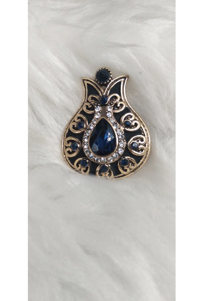Zin Doğaltaş ZN009 Lacivert Boncuk Işli Yaka Iğnesi (Broş) Zin Doğaltaş ZN009 Lacivert Boncuk Işli Yaka Iğnesi (Broş)