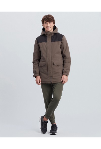 Skechers M Hooded Parka Erkek Haki Mont - S212025-801