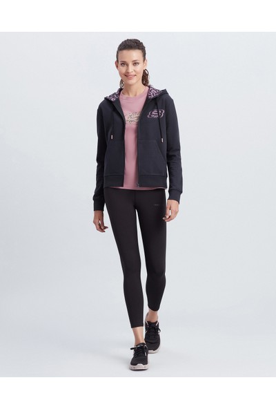 Skechers Kadın Siyah Fermuarlı Eşofman Üstü S212405-001