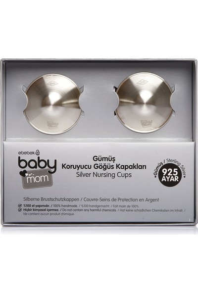 Baby Mom Gümüş Göğüs Ucu Koruyucu Kapak 2li 925 Ayar