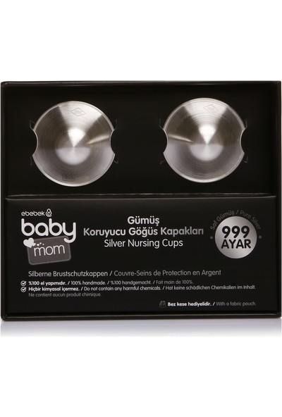 Baby Mom Gümüş Göğüs Ucu Koruyucu Kapak 2li 999 Ayar