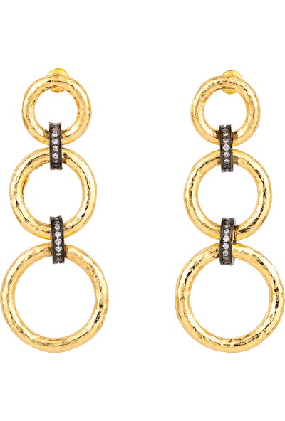 Uslada Bijoux House Uslada Altın Kaplama Üçlü Halka Küpe