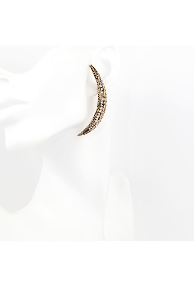 Uslada Bijoux House Uslada Elmas Montür Otantik Hilal Küpe