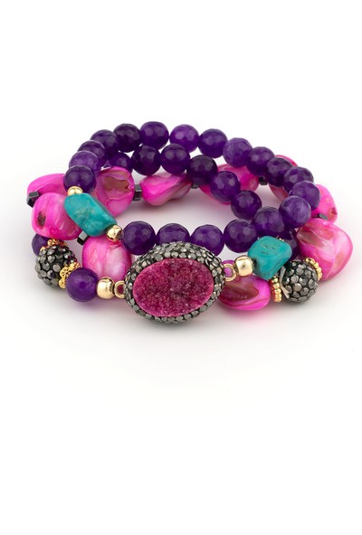 Uslada Bijoux House Uslada Sedef-Kuvars Kombin Bileklik