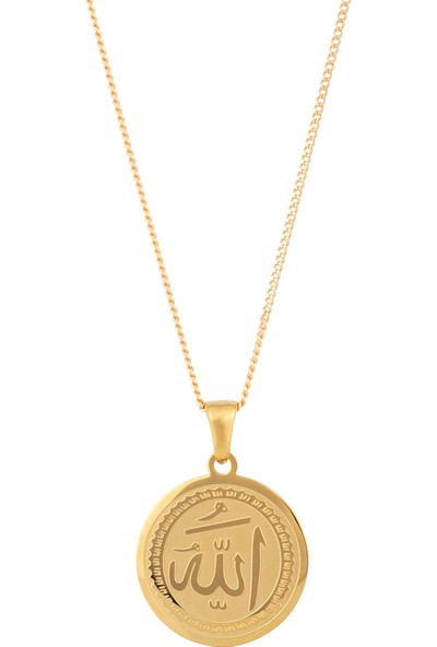 Uslada Bijoux House Uslada Çelik Allah Yazılı Kolye Daire