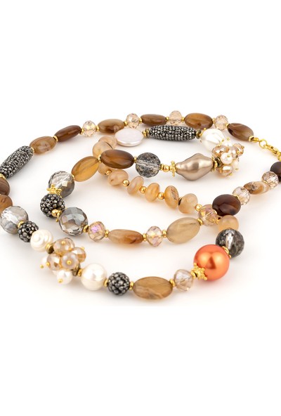 Uslada Bijoux House Uslada Akik - Inci Doğal Taş Kolye Uslada Bijoux House Uslada Akik - Inci Doğal Taş Kolye