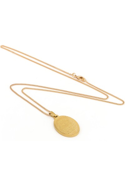 Uslada Bijoux House Uslada Oval Nazar Duası Çelik Kolye