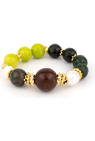 Uslada Bijoux House Uslada Akik-Barok Inci Doğal Taş Bileklik Uslada Bijoux House Uslada Akik-Barok Inci Doğal Taş Bileklik