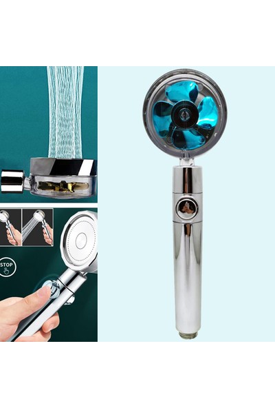 Xolo Pervaneli Turkuaz Jet Oynar Kafalı Duş Başlığı Start Stop Xolo Pervaneli Turkuaz Jet Oynar Kafalı Duş Başlığı Start Stop