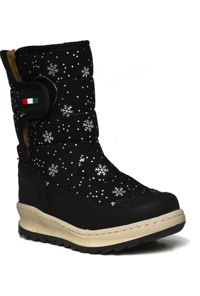 Ayakkabımood Le Petit Siyah Kar Desenli Içi Kürklü Kız Çocuk Kar Botu Ayakkabımood Le Petit Siyah Kar Desenli Içi Kürklü Kız Çocuk Kar Botu