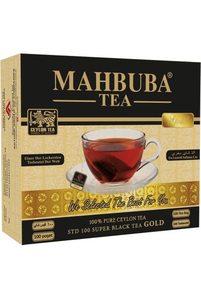 Mahbuba STD 100 Gold ( Ceylon ) Seylan Siyah Sallama Bardak Poşet Çay 100x2gr Mahbuba STD 100 Gold ( Ceylon ) Seylan Siyah Sallama Bardak Poşet Çay 100x2gr