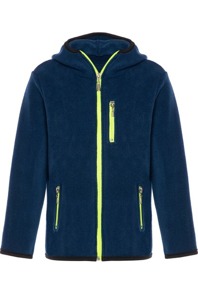 ASL Kids Colors Çocuk Polar Ceket Kapşonlu 3 Cepli Sweatshirt Indigounisex