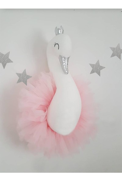 Little And More 30 cm Kuğu Büst Duvar Dekoru- Gümüş