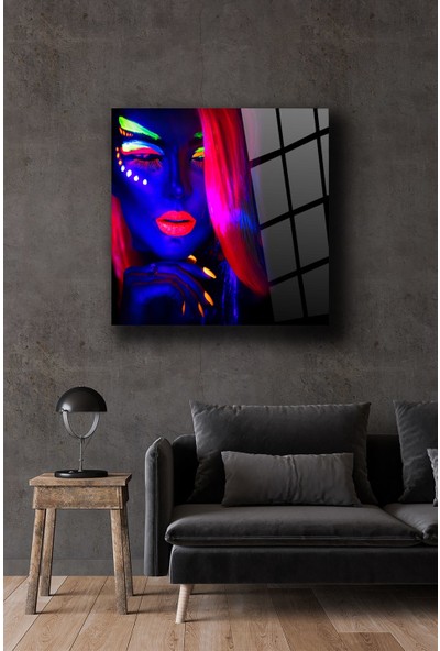 Sio Glass Neon Kız Cam Tablo