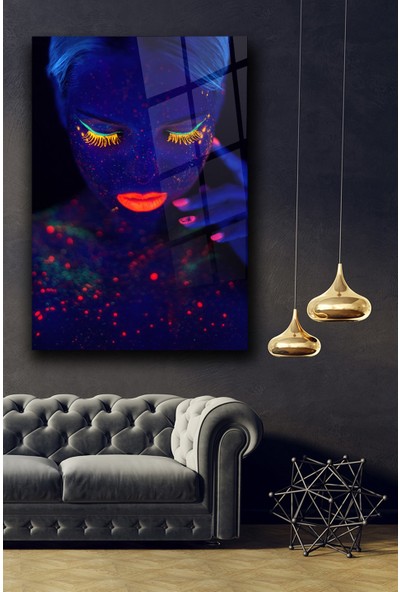 Sio Glass Neon Portre Cam Tablo Sio Glass Neon Portre Cam Tablo