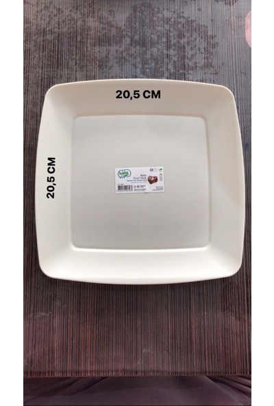Hobby Life 4'lü Plastik Kare Pasta Tabağı 20,5 cm Krem Hobby Life 4'lü Plastik Kare Pasta Tabağı 20,5 cm Krem
