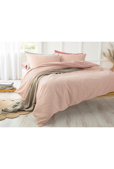 English Home Curly Gofre Çift Kişilik Nevresim Takımı 200X220 cm Pembe
