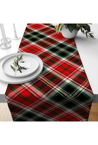 Ay Dijital Runner Masa Örtüsü Raşel Örme Kumaş 45 x 130 cm Dijital Baskı