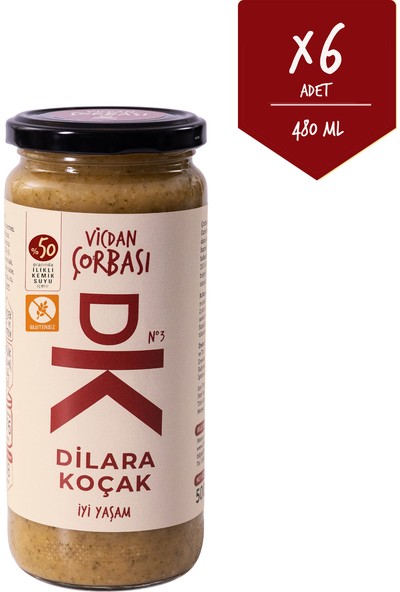Dilara Koçak No:3 Vicdan Çorbası Glutensiz İlikli Kemik Sulu ( 6 Adet )