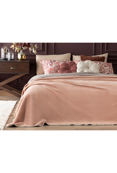 English Home Plain Pamuklu Çift Kişilik Battaniye 200X220 cm Pudra - Gri English Home Plain Pamuklu Çift Kişilik Battaniye 200X220 cm Pudra - Gri