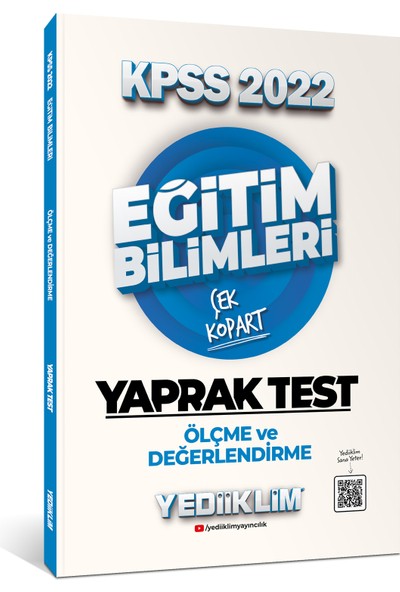 Yediiklim Yayınları 2022 KPSS Eğitim Bilimleri Ölçme ve Değerlendirme Çek Kopart Yaprak Test