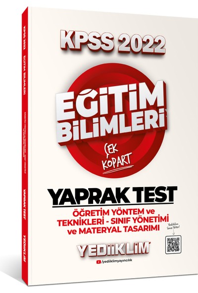 Yediiklim Yayınları 2022 KPSS Eğitim Bilimleri Öğretim Yöntem ve Teknikleri- Sınıf Yönetimi- Materyal Tasarımı Çek Kopart Yaprak Test Yediiklim Yayınları 2022 KPSS Eğitim Bilimleri Öğretim Yöntem ve Teknikleri- Sınıf Yönetimi- Materyal Tasarımı Çek Kopart Yaprak Test