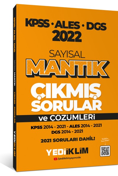 Yediiklim Yayınları 2022 KPSS-ALES-DGS Sayısal Mantık Tamamı Çözümlü Çıkmış Sorular Yediiklim Yayınları 2022 KPSS-ALES-DGS Sayısal Mantık Tamamı Çözümlü Çıkmış Sorular