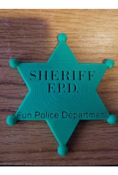 Aldım Geldi Eğlenceli Polis Yazan Şerif Rozeti. Plastik Aparat