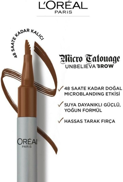 Loreal Paris Unbelieva Brow Micro Tatouage Kaş Kalemi - 108 Dark Brunette Loreal Paris Unbelieva Brow Micro Tatouage Kaş Kalemi - 108 Dark Brunette