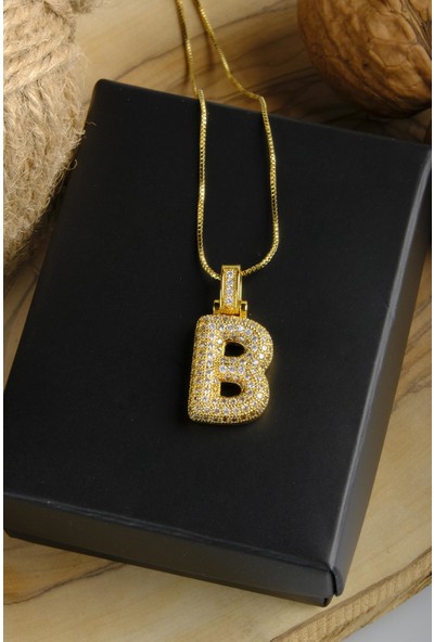 Lekka Design B Harfli Altın Kaplama Asansörlü Zirkon Taşlı Kolye Lekka Design B Harfli Altın Kaplama Asansörlü Zirkon Taşlı Kolye