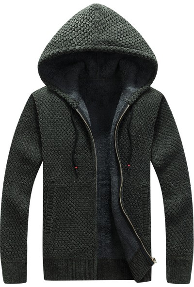 Erkek Kapüşonlu Fermuarlı Hırka (Yurt Dışından)