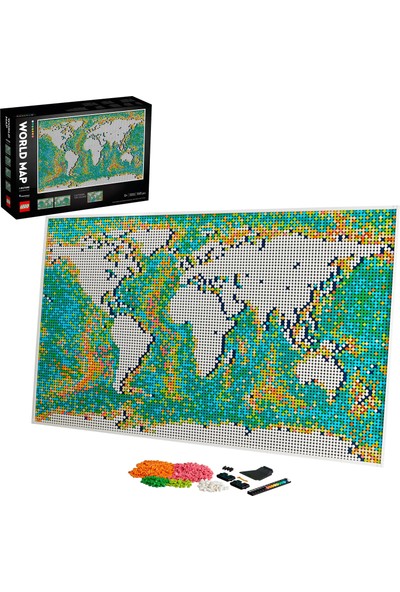 LEGO® Art Dünya Haritası 31203 - Proje ve Harita Tutkunları için Koleksiyonluk bir Duvar Resmi Yapım Seti (11.695 Parça) LEGO® Art Dünya Haritası 31203 - Proje ve Harita Tutkunları için Koleksiyonluk bir Duvar Resmi Yapım Seti (11.695 Parça)