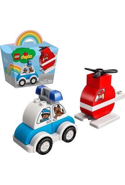 LEGO® DUPLO İtfaiye Helikopteri ve Polis Arabası 10957 - Kurtarma Araçları; Eğitici Polis Arabası ve Helikopter Oyuncak Yapım Seti (14 Parça) LEGO® DUPLO İtfaiye Helikopteri ve Polis Arabası 10957 - Kurtarma Araçları; Eğitici Polis Arabası ve Helikopter Oyuncak Yapım Seti (14 Parça)