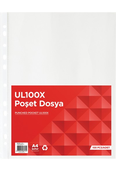 Noki UL100X A4 Poşet Dosya 100'LÜ Paket