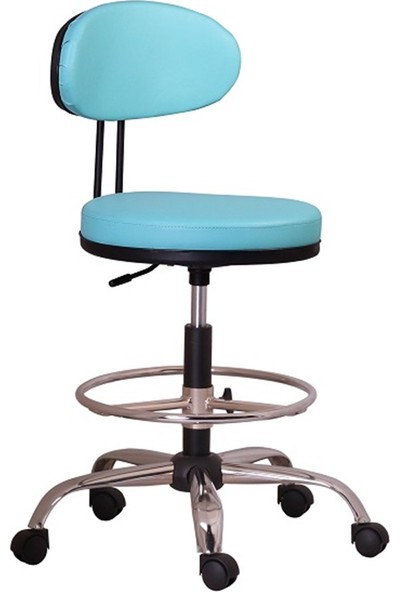 Tabure Krom Uzun Amortisörlü Çemberli Tekerlekli Sırtlı Tabure Krom Uzun Amortisörlü Çemberli Tekerlekli Sırtlı