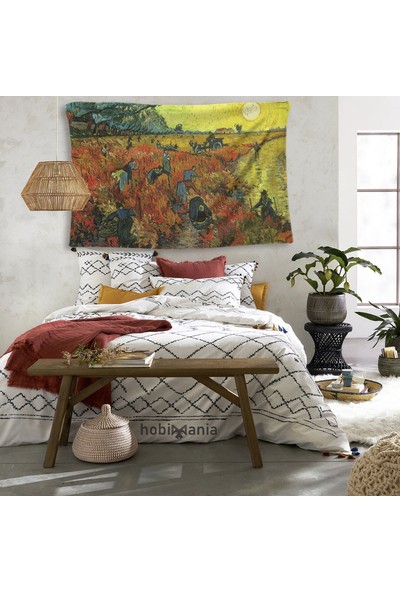 Hobimania Duvar Örtüsü Tapestry Vincent Van Gogh Red Vineyards 150X100 cm Duvar Dekorasyon Moda Hobimania Duvar Örtüsü Tapestry Vincent Van Gogh Red Vineyards 150X100 cm Duvar Dekorasyon Moda
