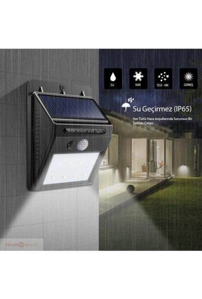 Toptan Bulurum Hareket Sensörlü Güneş Enerjili LED Aydınlatma Dış Mekan Bahçe 20 LED Li