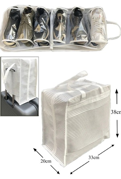 Rennway Ayakkabı Saklama ve Taşıma Çantası (Çizgili Model) Shoe Tote Rennway Ayakkabı Saklama ve Taşıma Çantası (Çizgili Model) Shoe Tote