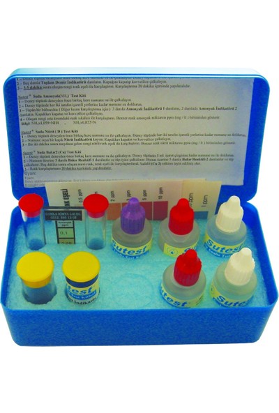 Sutest Havuz Suyu Analiz Seti 3 (Klor,Ph,Sertlik,Alkalinite,Nitrit) Sutest Havuz Suyu Analiz Seti 3 (Klor,Ph,Sertlik,Alkalinite,Nitrit)