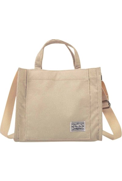 Nanstore Kadınlar İçin Kanvas Omuz Çantası - Bej (Yurt Dışından)
