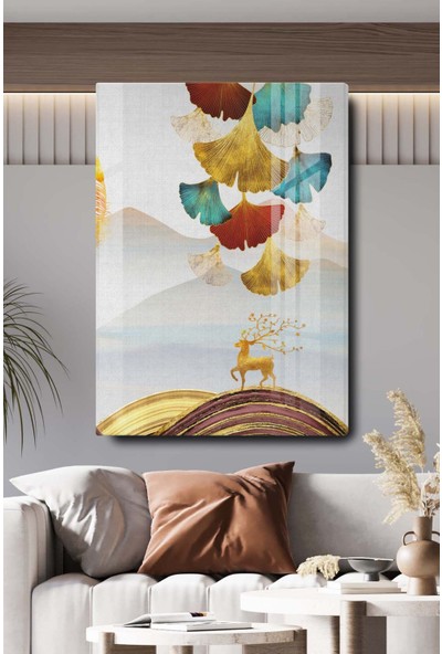 Blok Design Dekoratif Soyut Altın Geyik Sürreal Kanvas Duvar Tablosu Blok Design Dekoratif Soyut Altın Geyik Sürreal Kanvas Duvar Tablosu