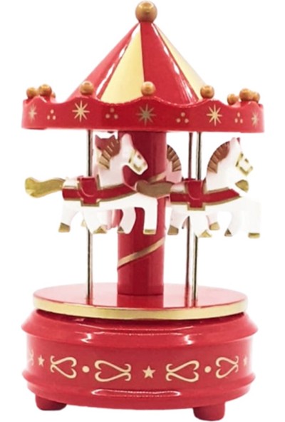 Mobgift Atlıkarınca Kurmalı Müzik Kutusu (Kırmızı Gold) Mobgift Atlıkarınca Kurmalı Müzik Kutusu (Kırmızı Gold)